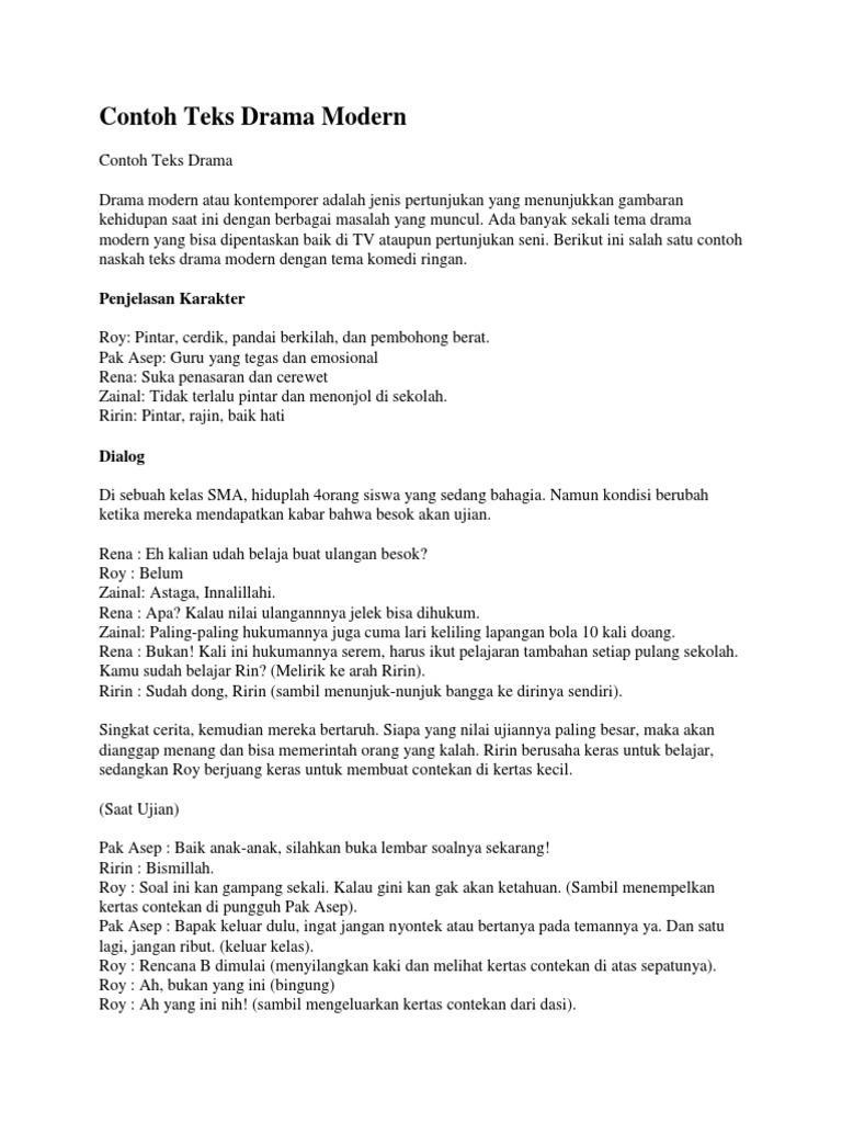 Contoh Teks Drama Modern | PDF
