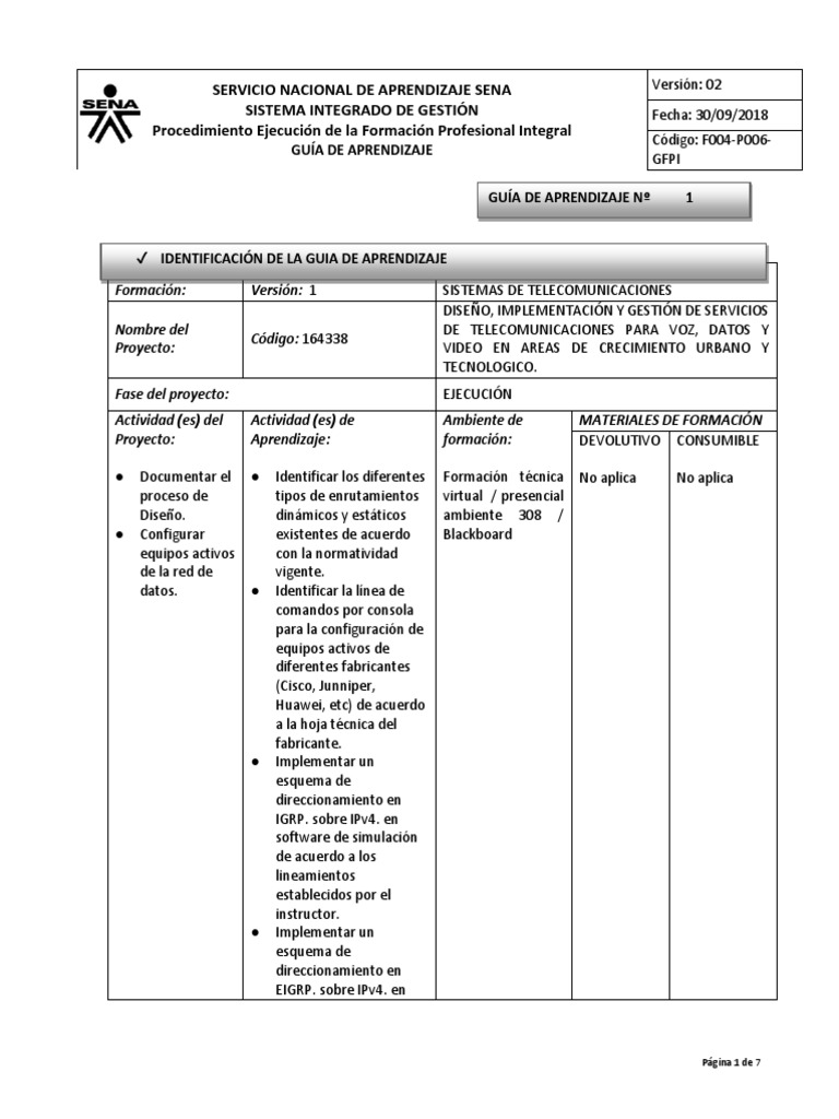 GFPI-F-019 - GUIA DE APRENDIZAJE 01 - Fundamentos de Redes | Descargar gratis PDF | Red de ...