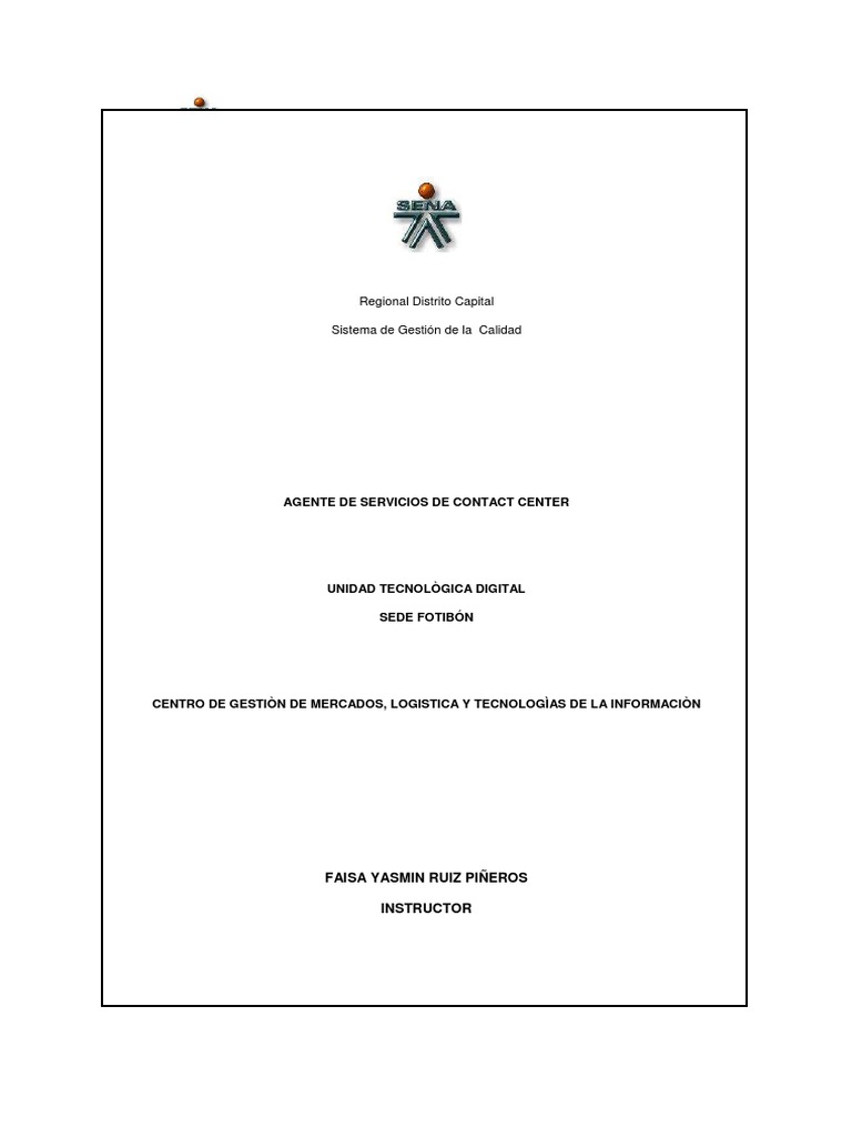 Cartilla Terminologia - Supervisor - Contact - Center | PDF | Centro de llamadas | Respuesta de ...