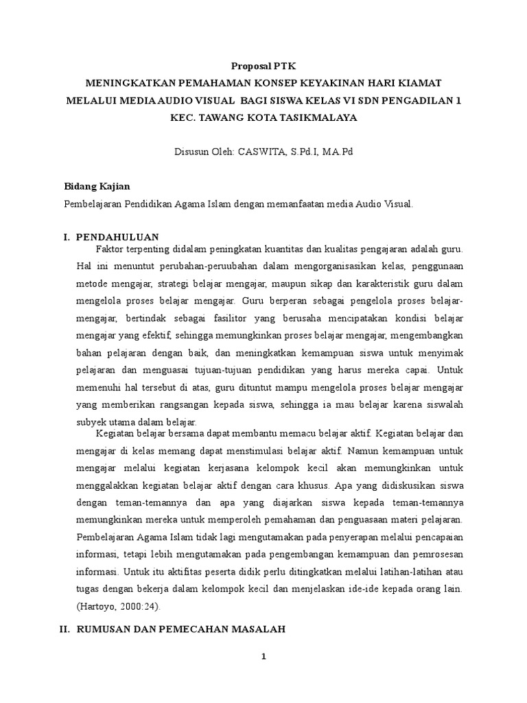 Contoh PTK PAI | PDF