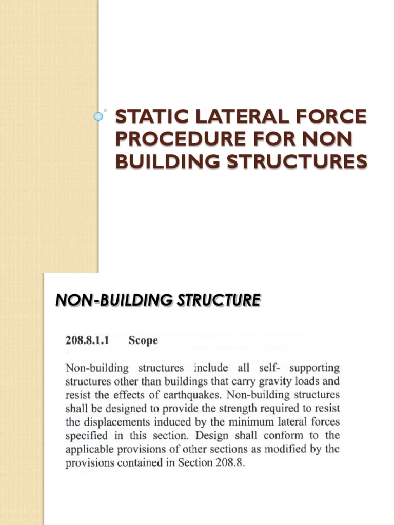 8 Lateral Force Procedure Non Building Structure PDF | PDF | Mechanical ...