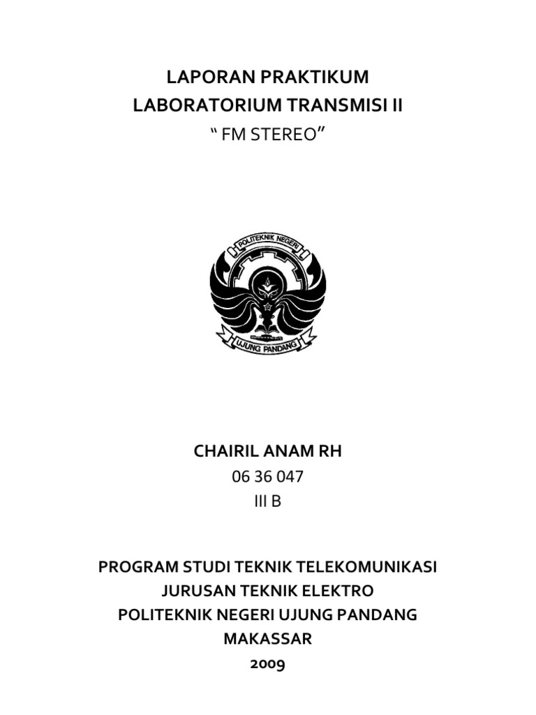 Laporan Praktikum Transmisi II - FM Stereo | PDF | Sains & Matematika