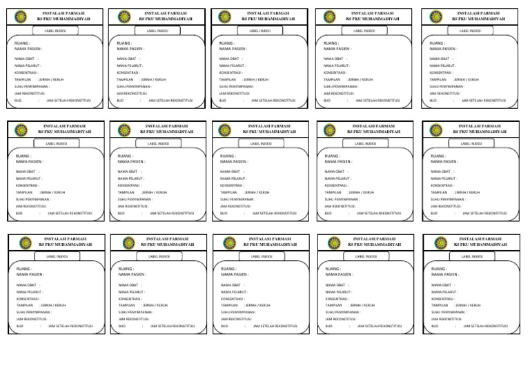 Etiket INJEKSI Udd | PDF