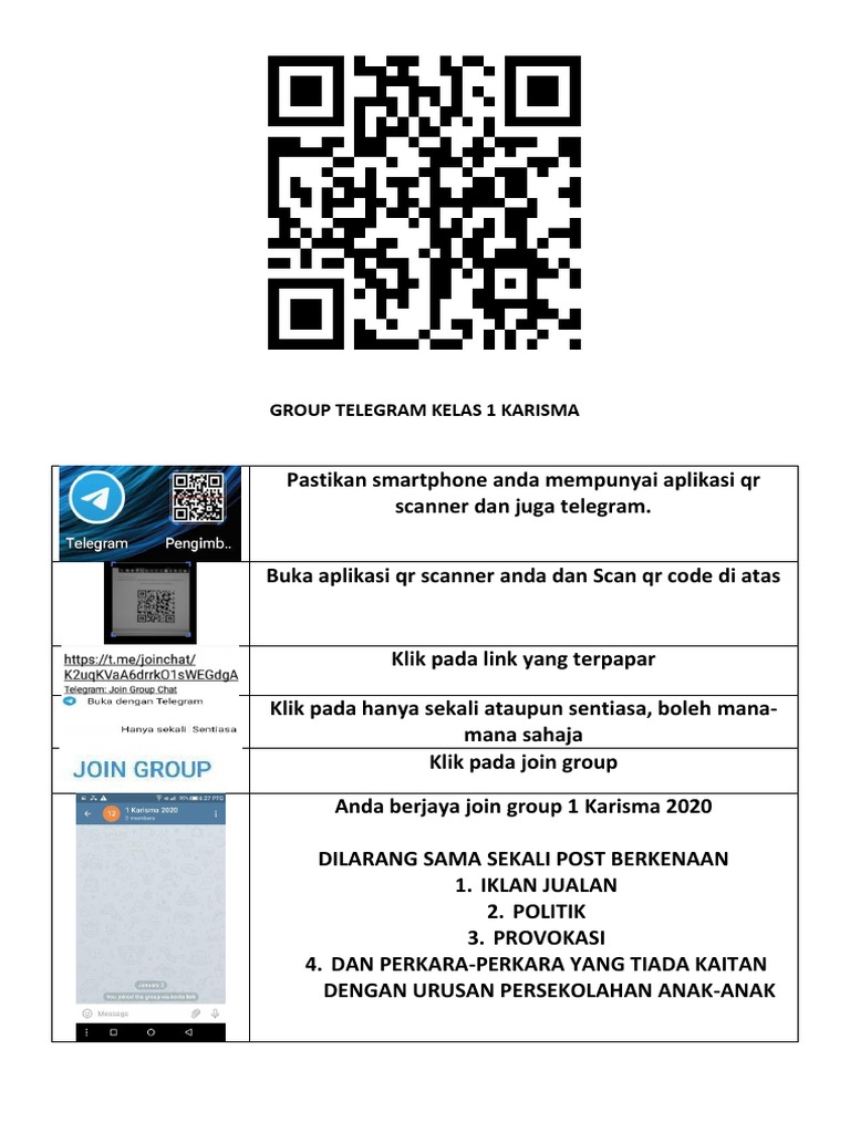 Group Telegram Kelas 1 Karisma | PDF