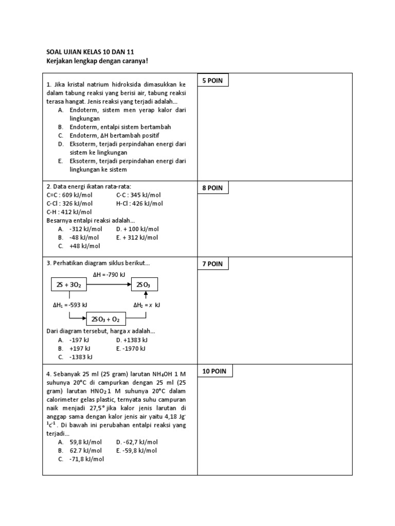 Soal Ujian KLS 10 Dan 11 | PDF