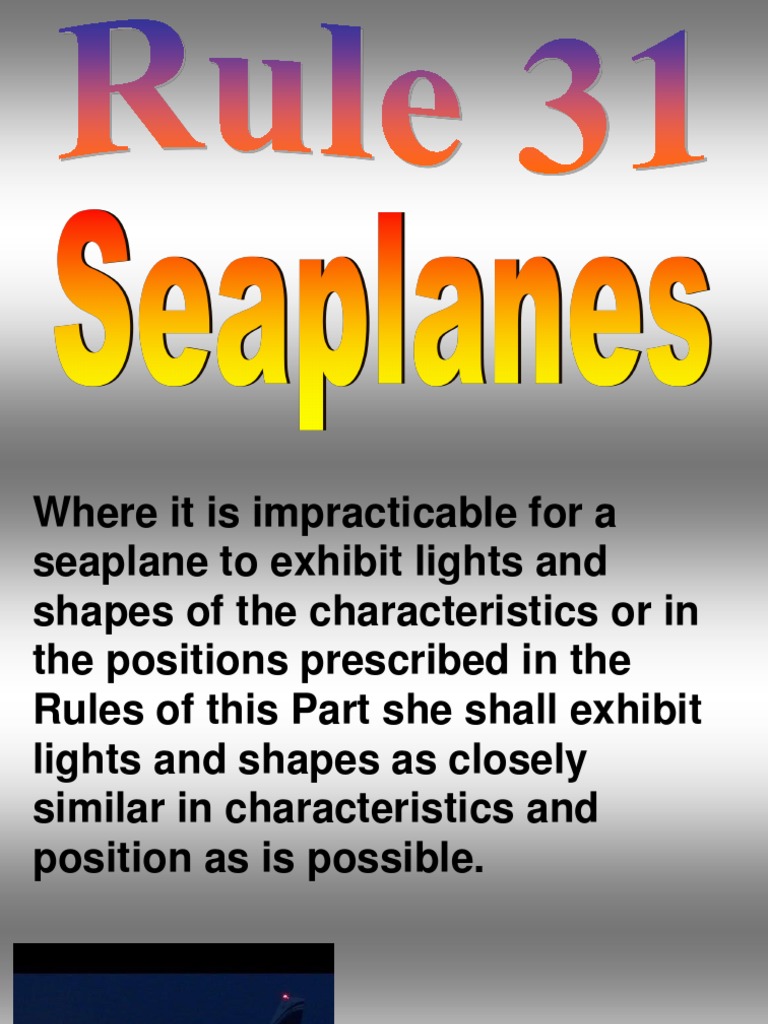 Rule 31 - Seaplanes | PDF