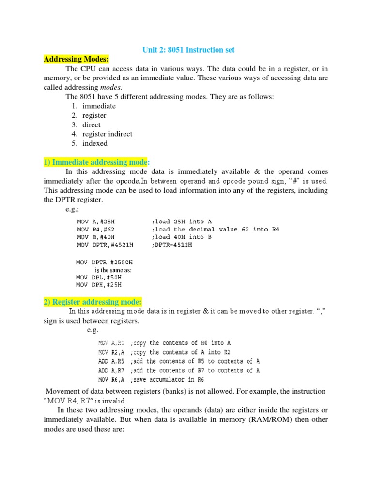 Addressing Modes | PDF | Computer Science | Computer Hardware