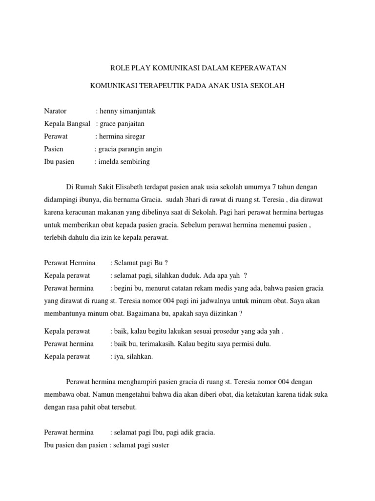 Role Play Komunikasi Dalam Keperawatan | PDF