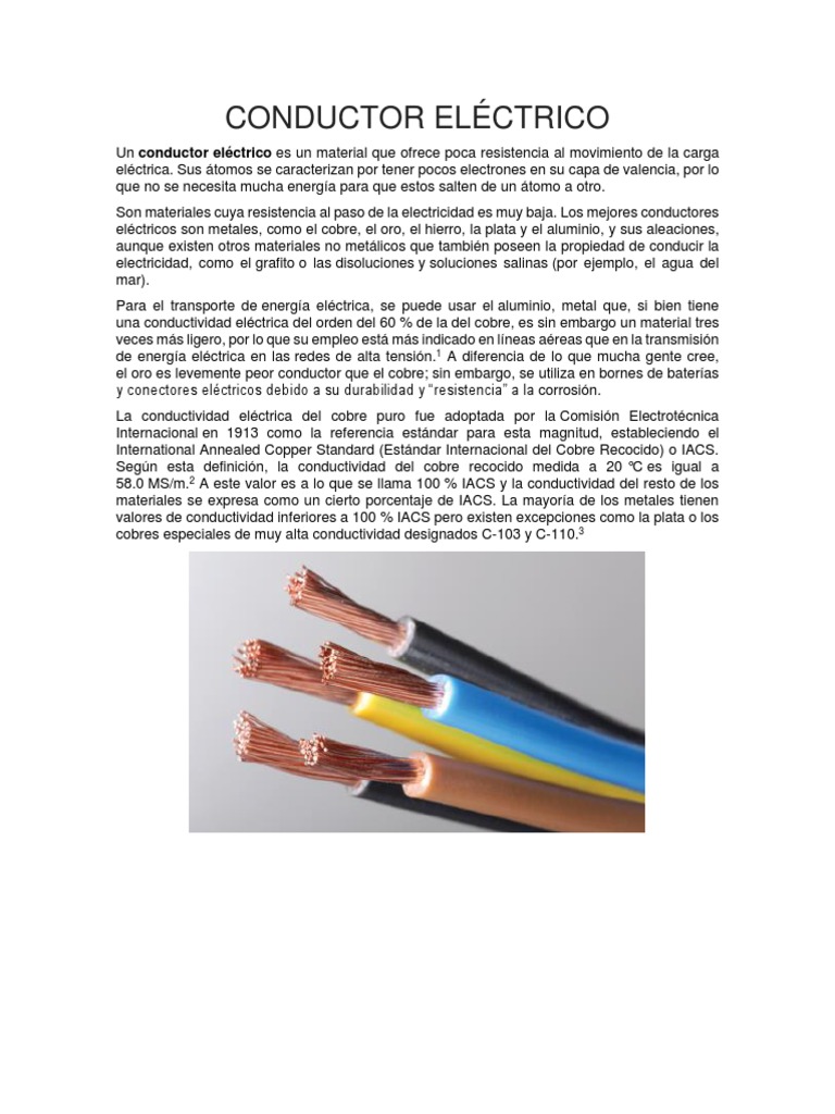 Conductor Eléctrico | PDF | Conductor electrico | Electromagnetismo