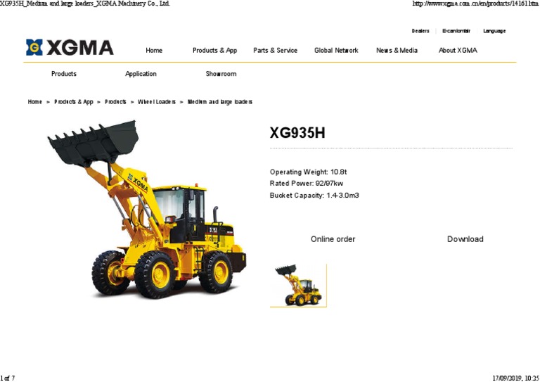 XG935H - Medium and Large Loaders - XGMA Machinery Co., Ltd. | PDF