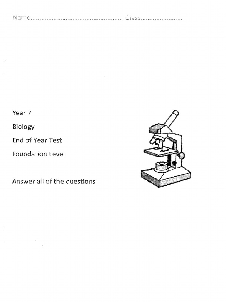 Biology Year 7 Foundation | PDF