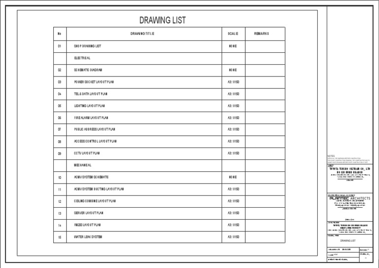 01 Shop Drawing-List | PDF | Ho Chi Minh City | Computing And ...