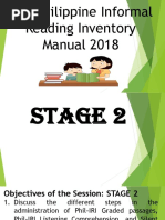 Stage 2: Administration of Phil-IRI Graded Passage | PDF | Reading ...