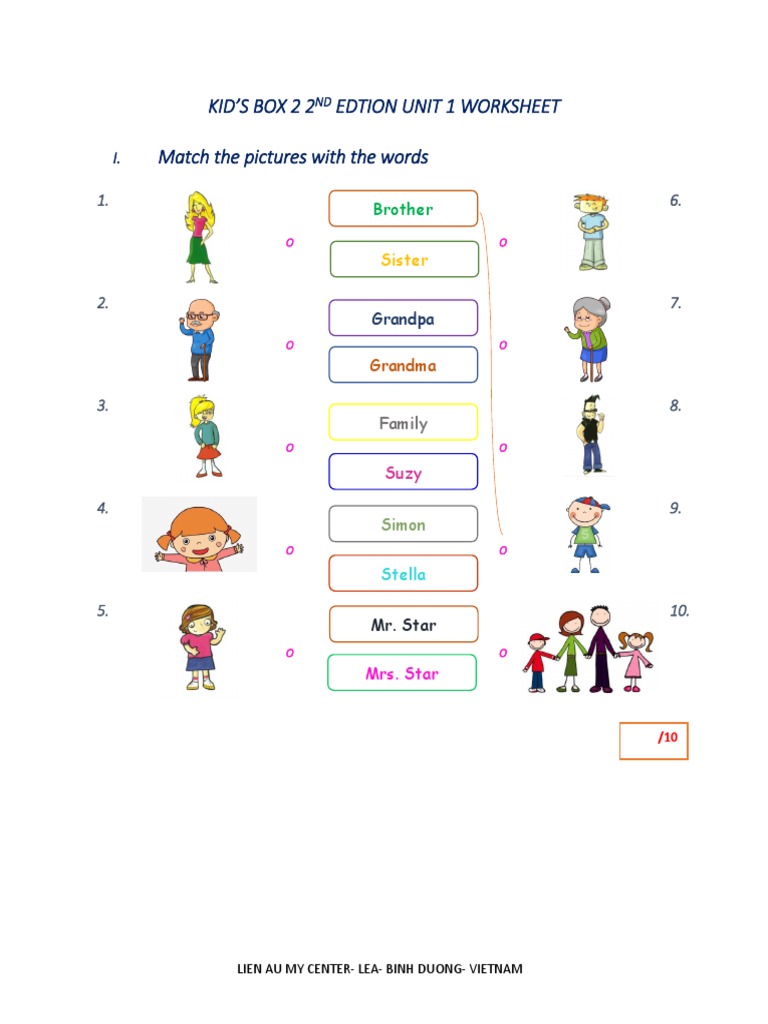 Kid's Box 2 Unit 1 Worksheet | PDF