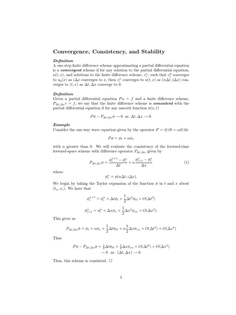 Convergence Stability Consistency | PDF | Stability Theory | Numerical ...