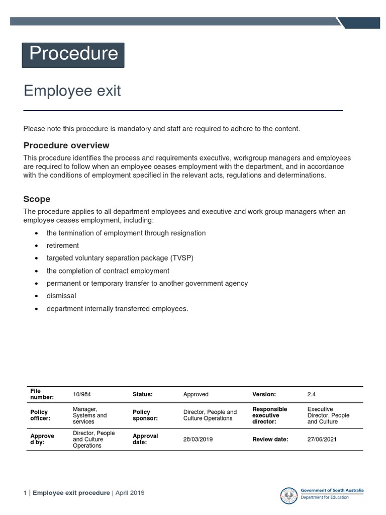 Employee Exit Procedure | PDF | Payroll | Employment