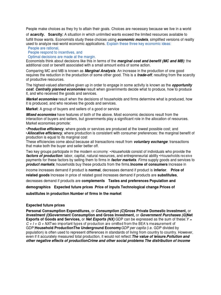 Econ Cheat Sheet | PDF | Gross Domestic Product | Economics