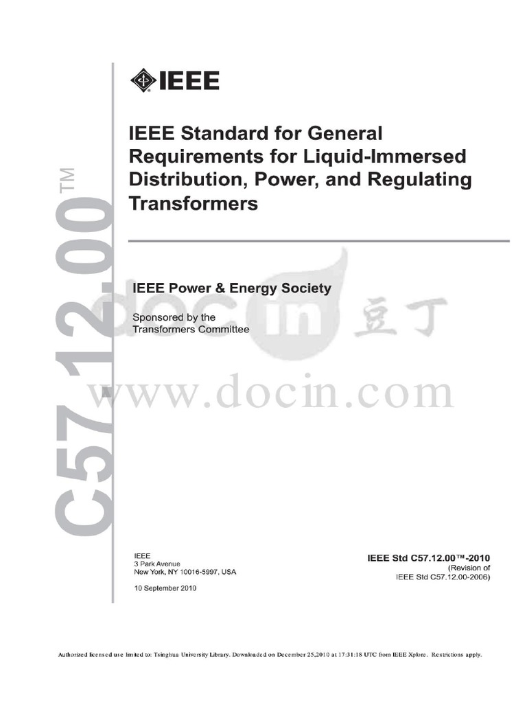 IEEE STD C57.12.00 2010 PDF | PDF