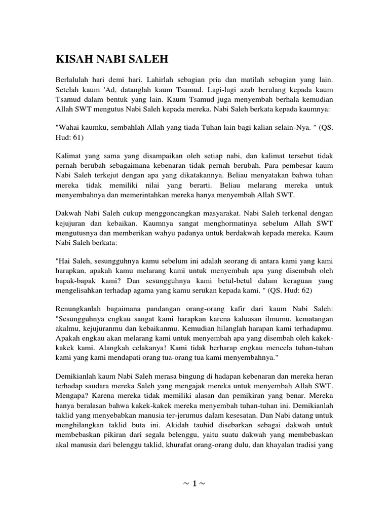 Kisah Nabi Saleh | PDF