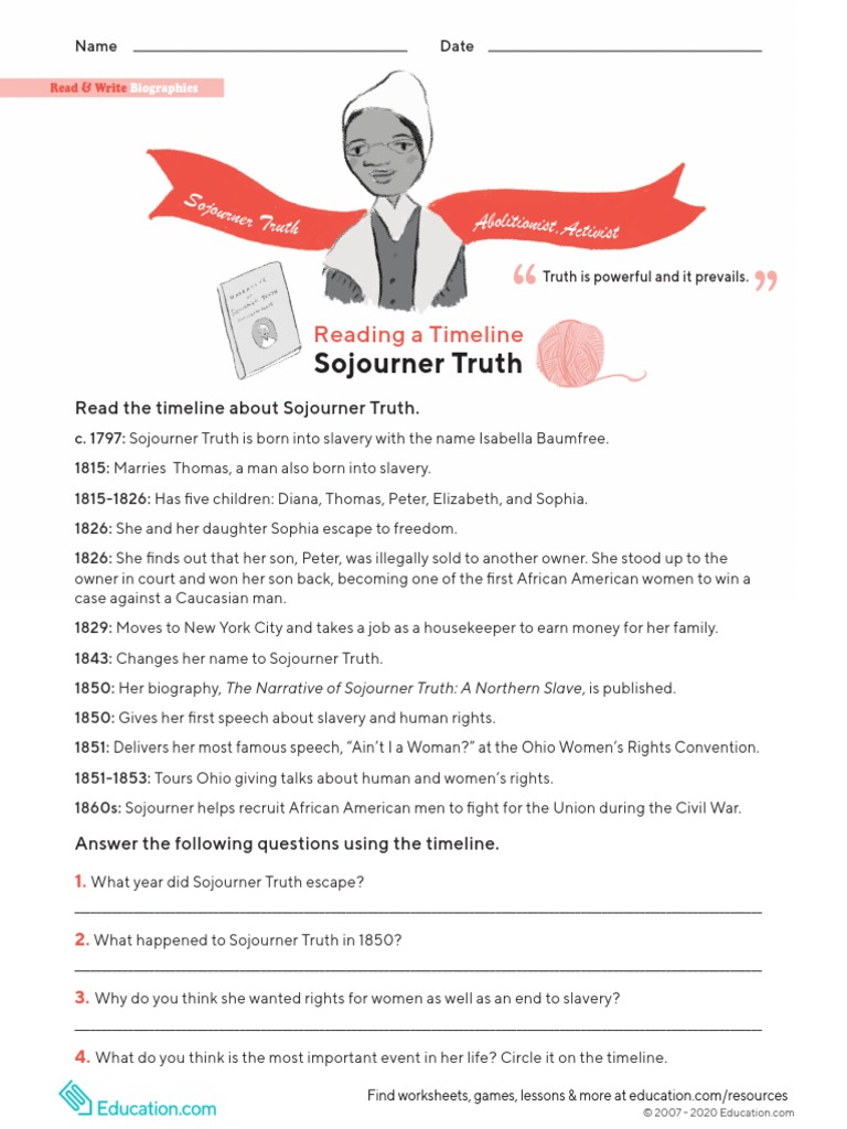 Sojourner Truth Timeline | PDF | Human Rights Abuses | Crimes Against ...