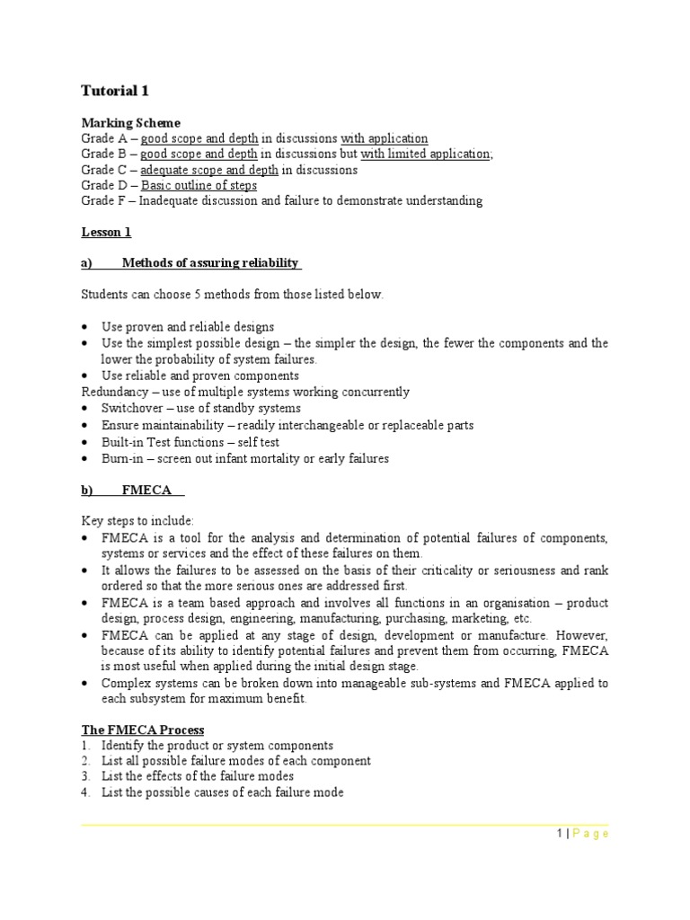 RP Tutorial 1 | PDF | Reliability Engineering | Demand