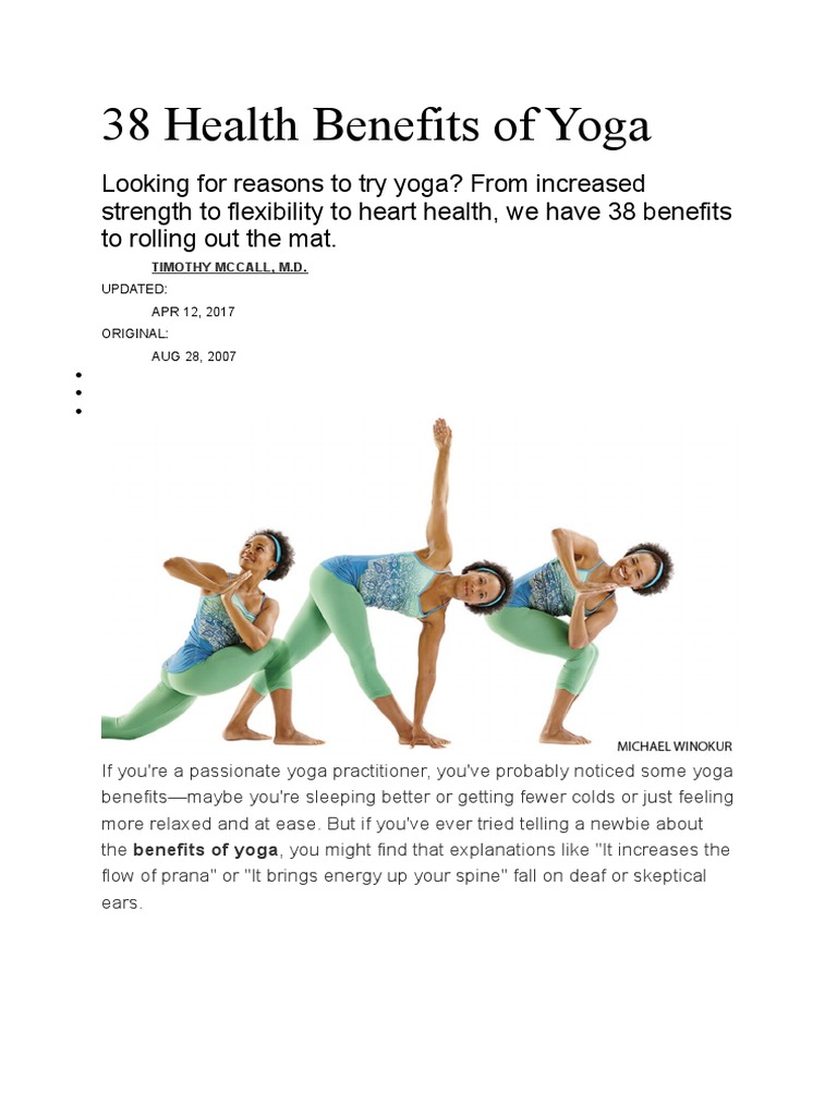 38 Health Benefits of Yoga | PDF | Asana | Heart