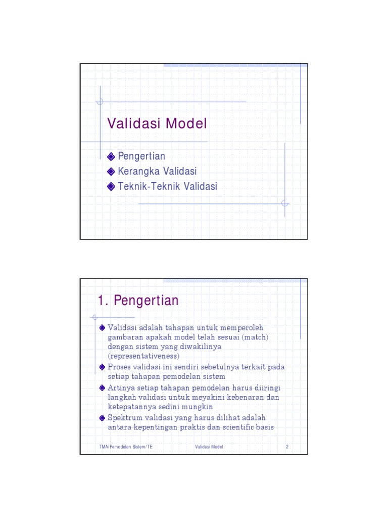 Teknik dan Kerangka Validasi Model | PDF