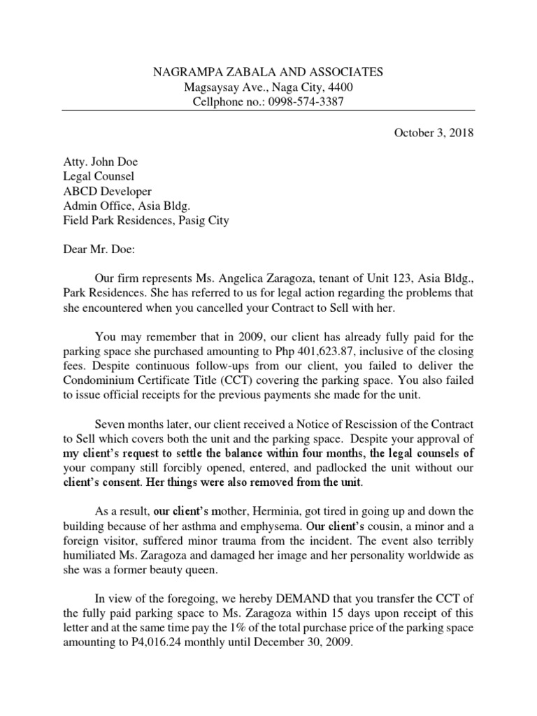 Demand Letter Sample | PDF | Government | Common Law