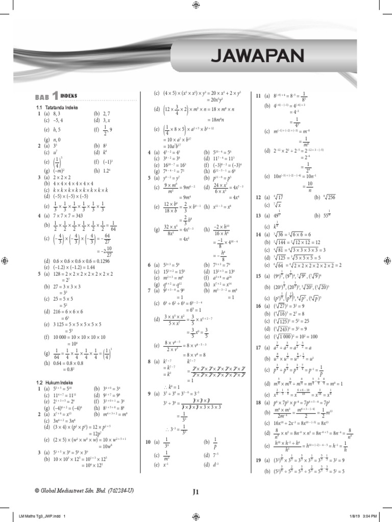 Ans To Modul Matematik F3 Nusamas | PDF