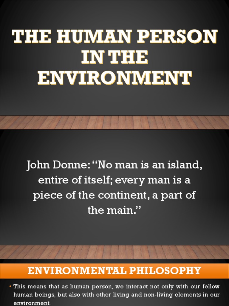 The Human Person in The Environment | PDF | Environmentalism ...