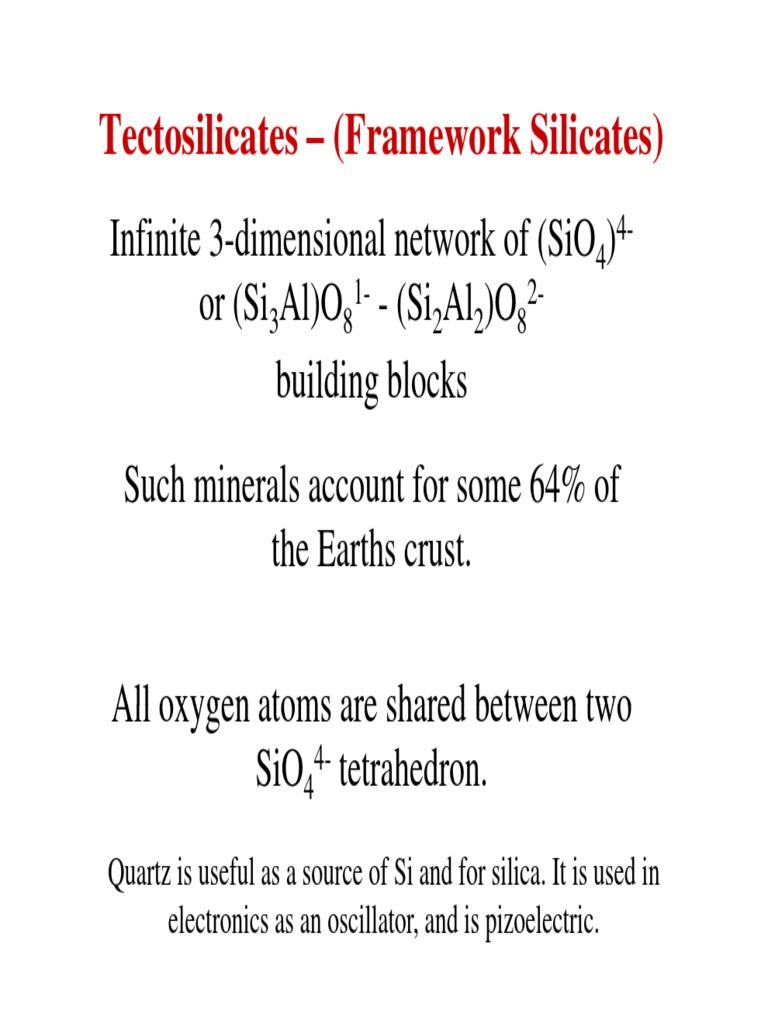 Tectosilicates: Structure and Examples | PDF | Silicon Dioxide | Minerals