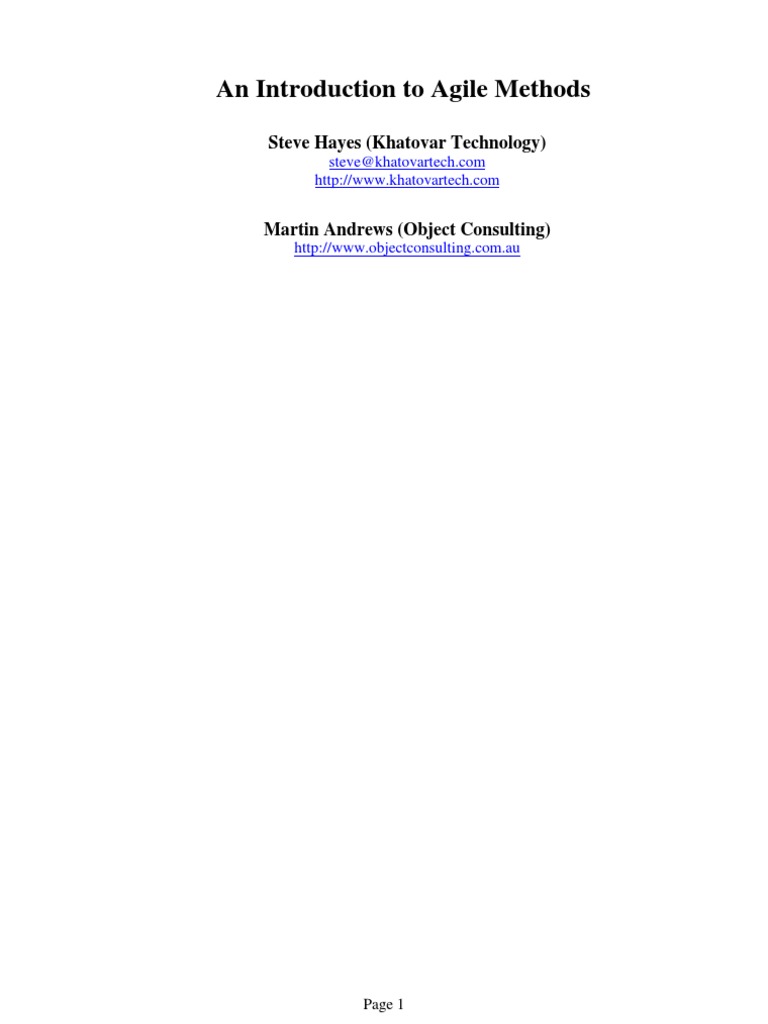 Intro To Agile Methods | PDF | Agile Software Development | Software ...