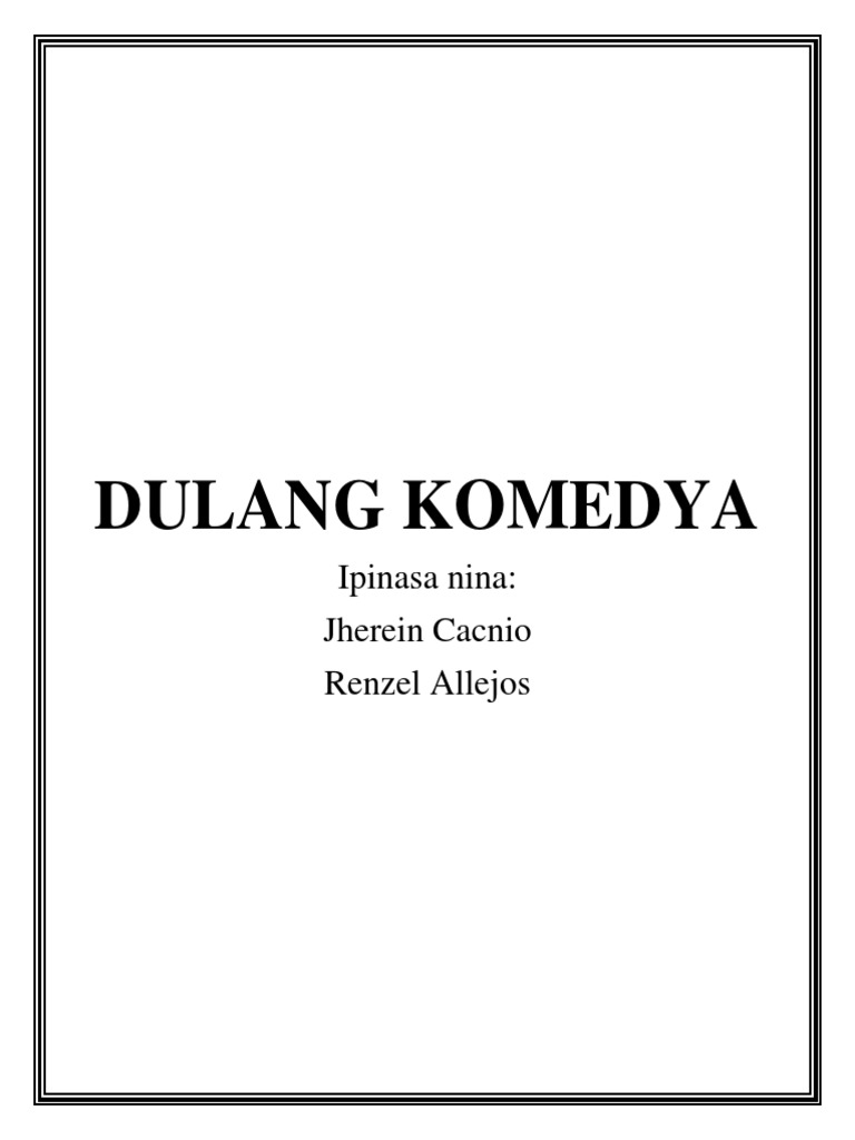 DULANG KOMEDYA Nina Zelrein | PDF