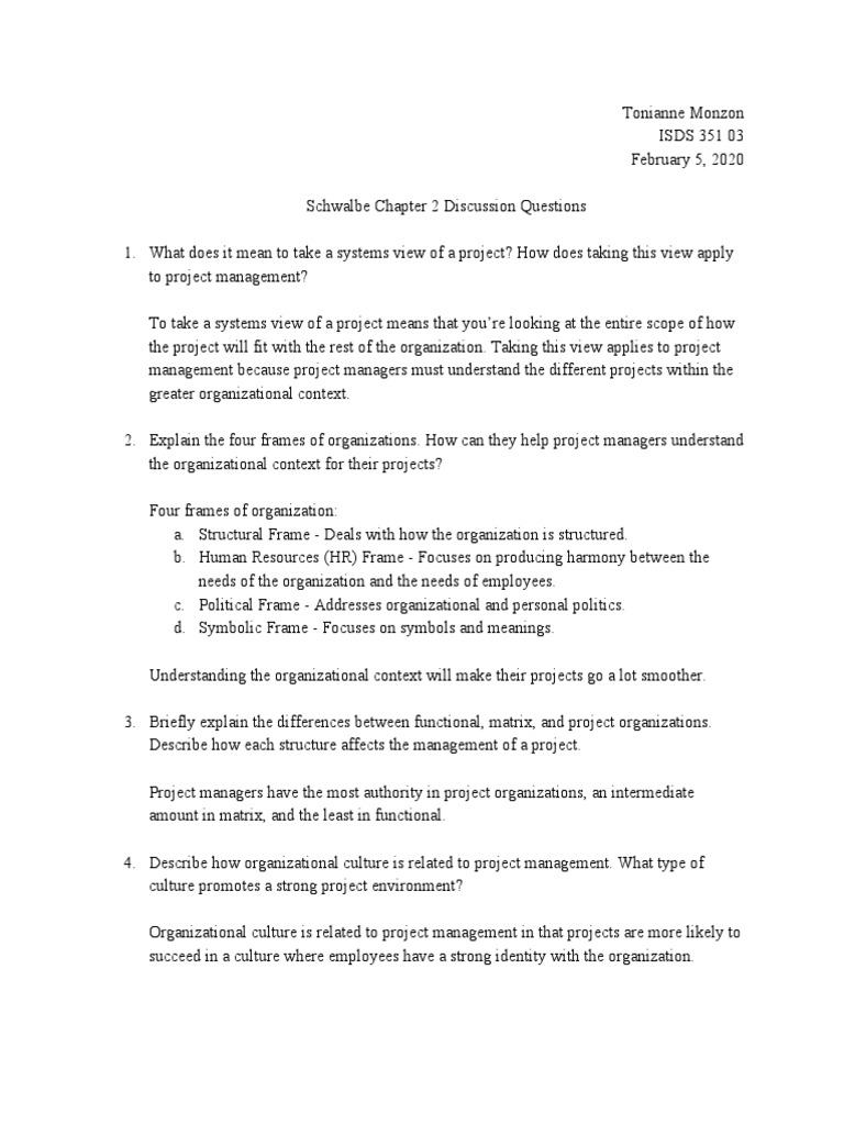 CH 2 Schwalbe | PDF | Product Lifecycle | Project Management