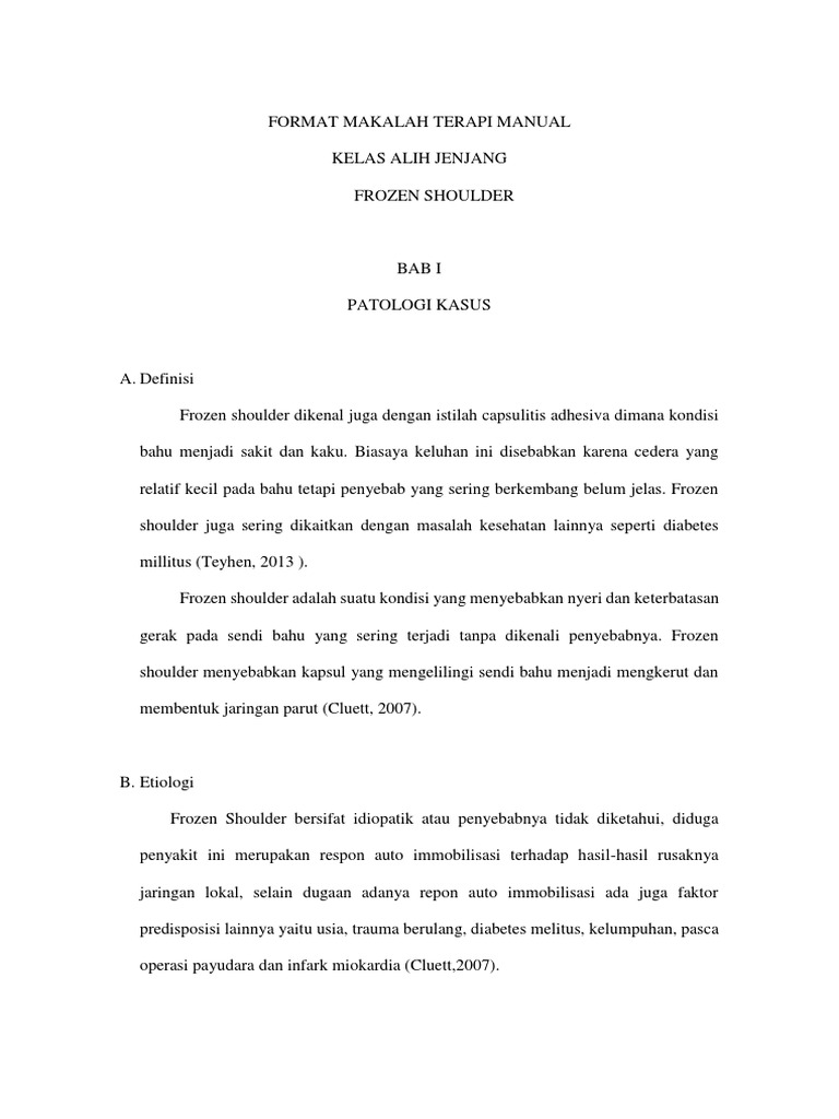 Manual Terapi Frozen Shoulder | PDF