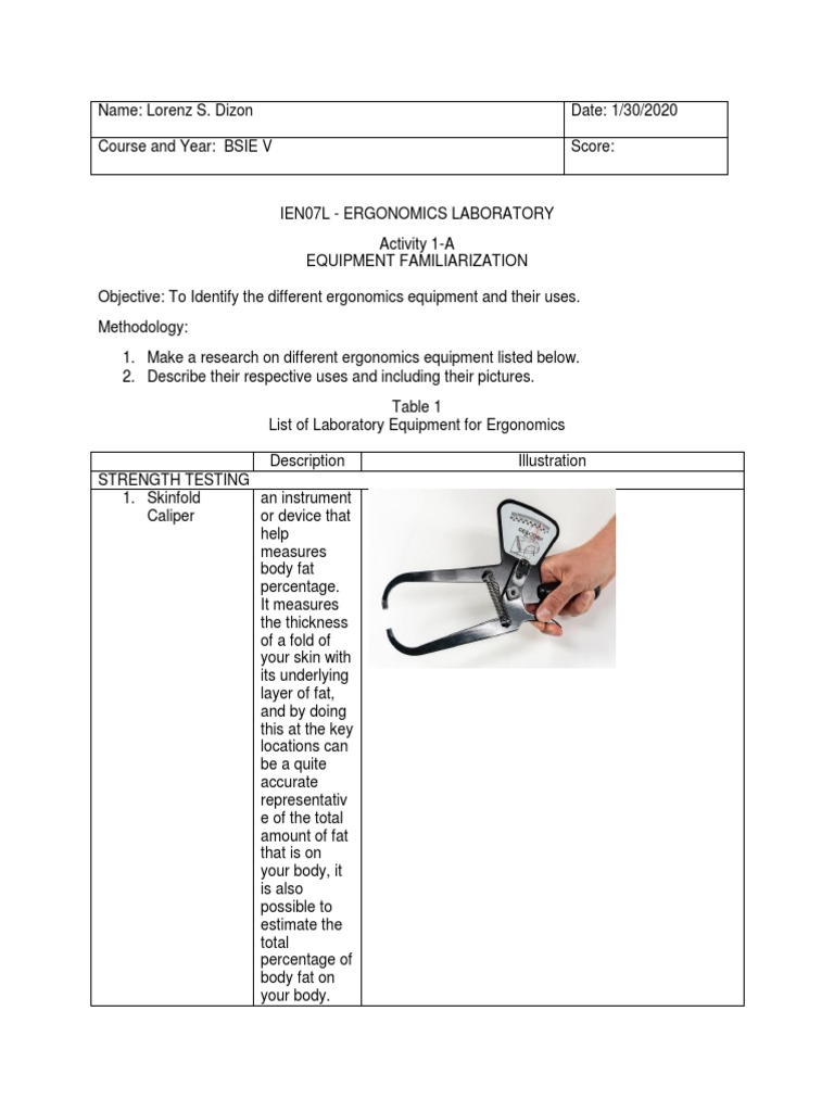 Ergo Lab - Activity 1a | PDF | Nature
