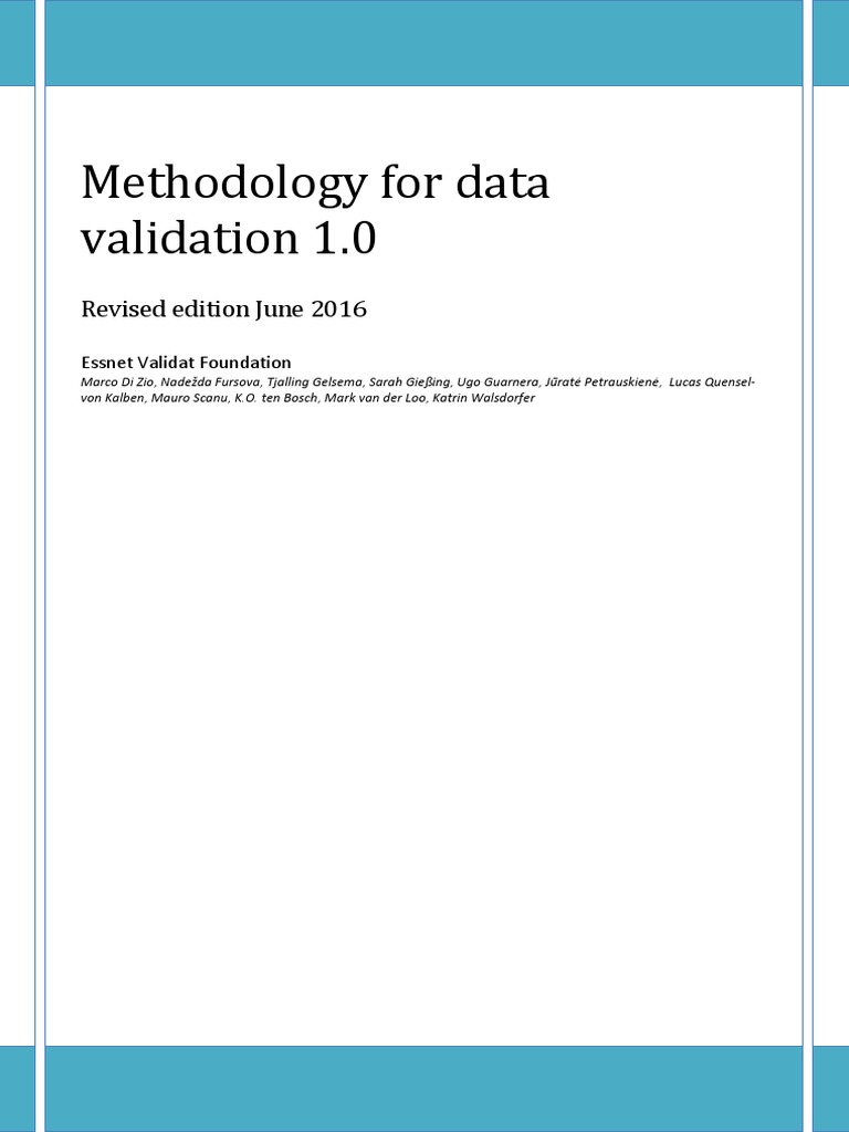 Methodology For Data Validation v1.0 Rev-2016-06 Final | Download Free PDF | Errors And ...