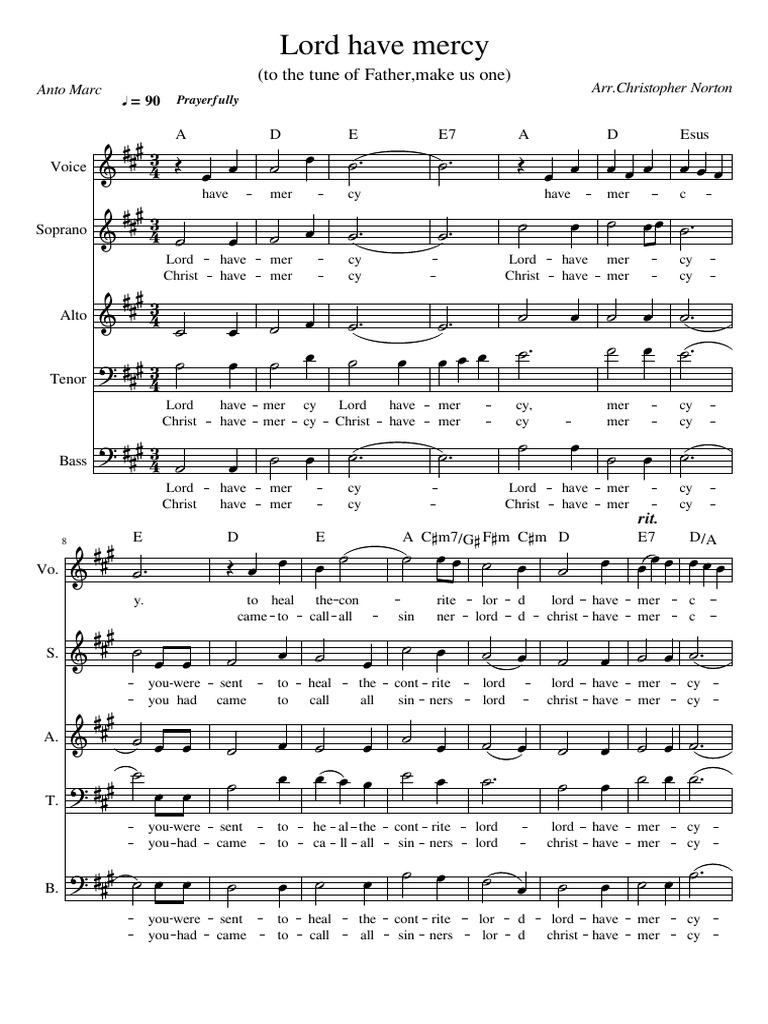 Lord Have Mercy PDF | Download Free PDF | Choral Music | Pitch (Music)
