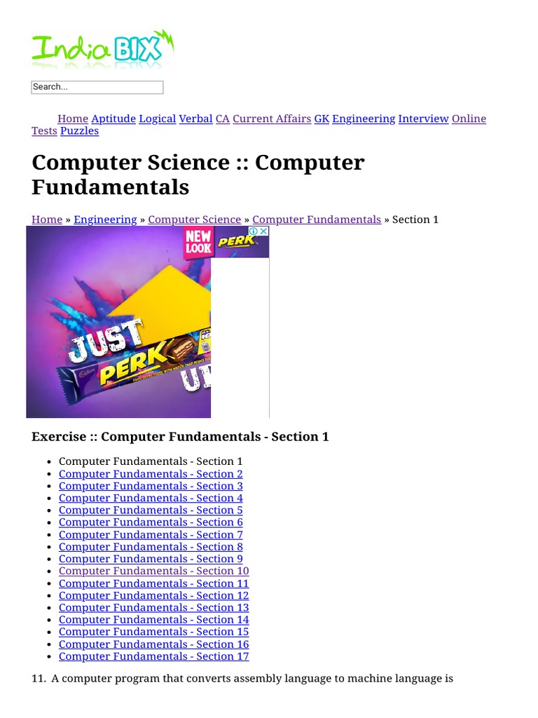 Computer Fundamentals - Computer Science Questions and Answers Page 3 ...