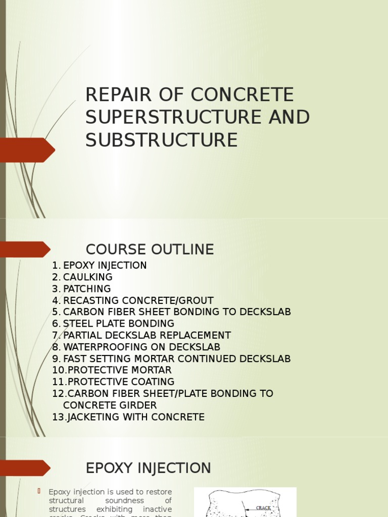 Repair of Concrete Superstructure and Substructure | PDF | Epoxy | Concrete