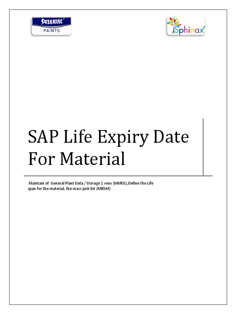SAP Material Shelf Life Management Guide | PDF