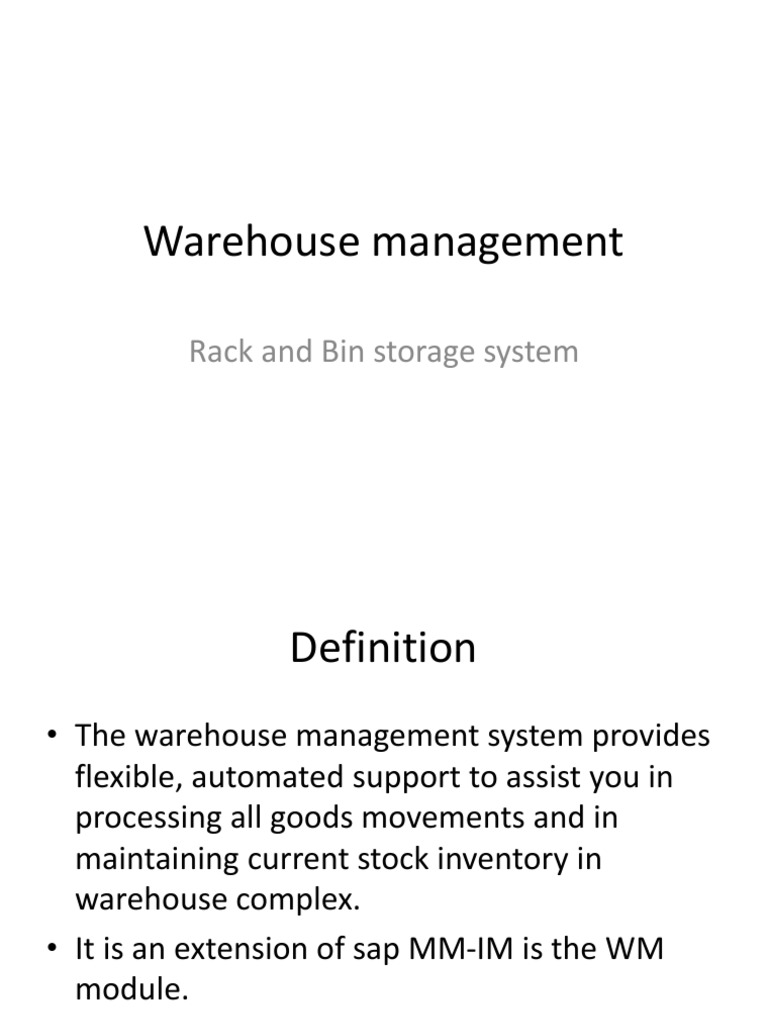Wms | PDF | Warehouse | Logistics