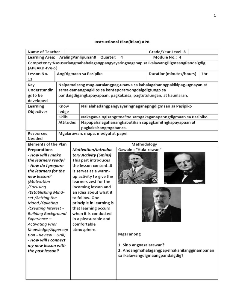Ikalawang Digmaan Digmaan Sa Pasipiko AP8 Q4 IP12 v.02 | PDF | Abstraction | Learning