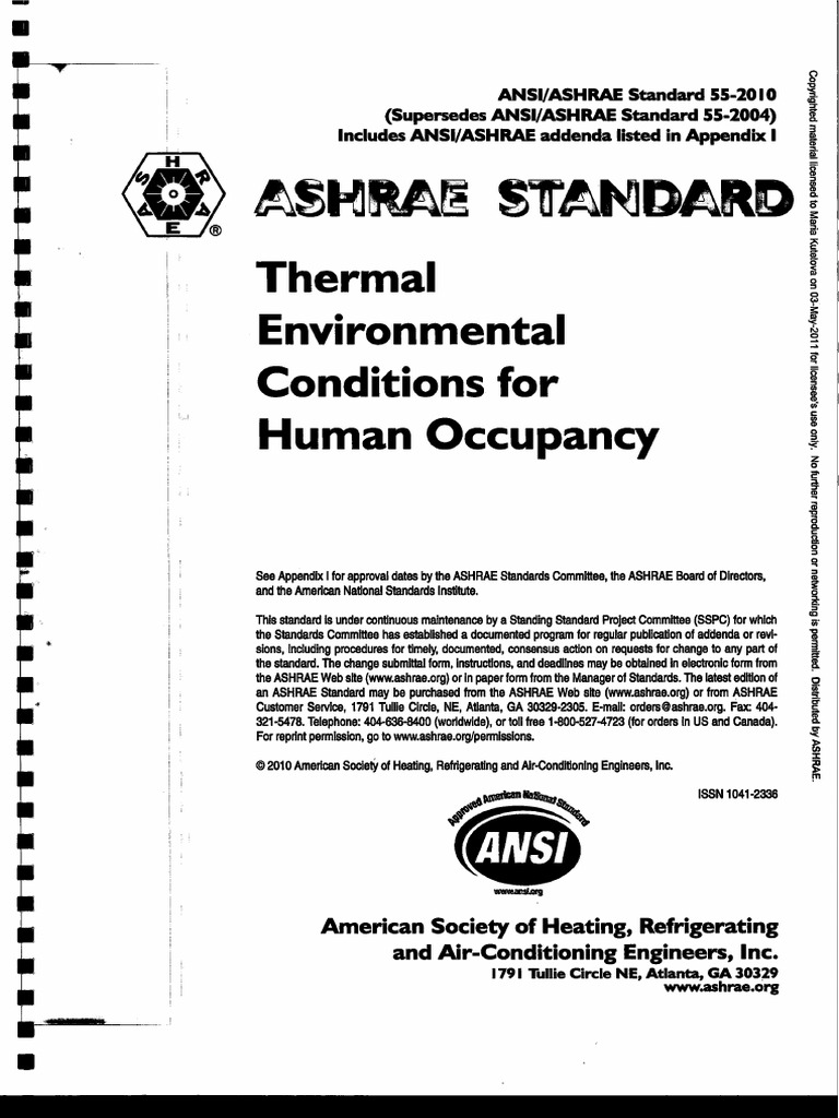 Ashrae 55-2010 | PDF