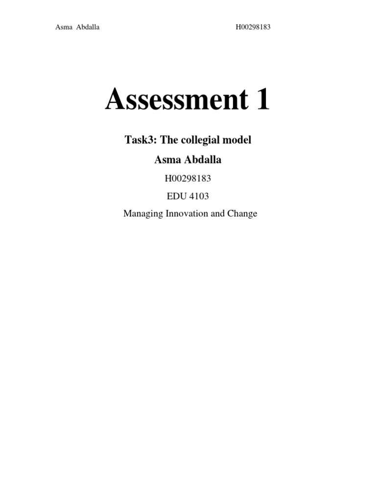 Collegial Model Task 3 | PDF | Decision Making | Teachers