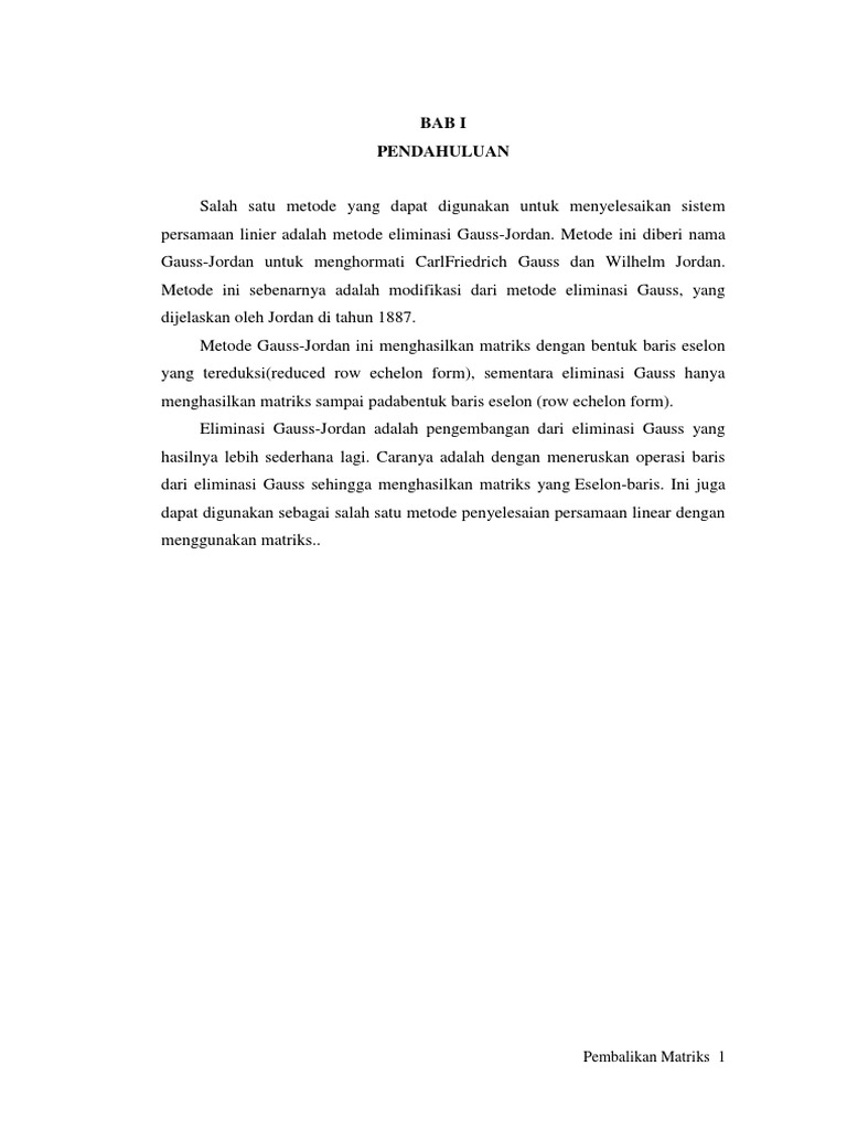 Pembalikan Matriks | PDF