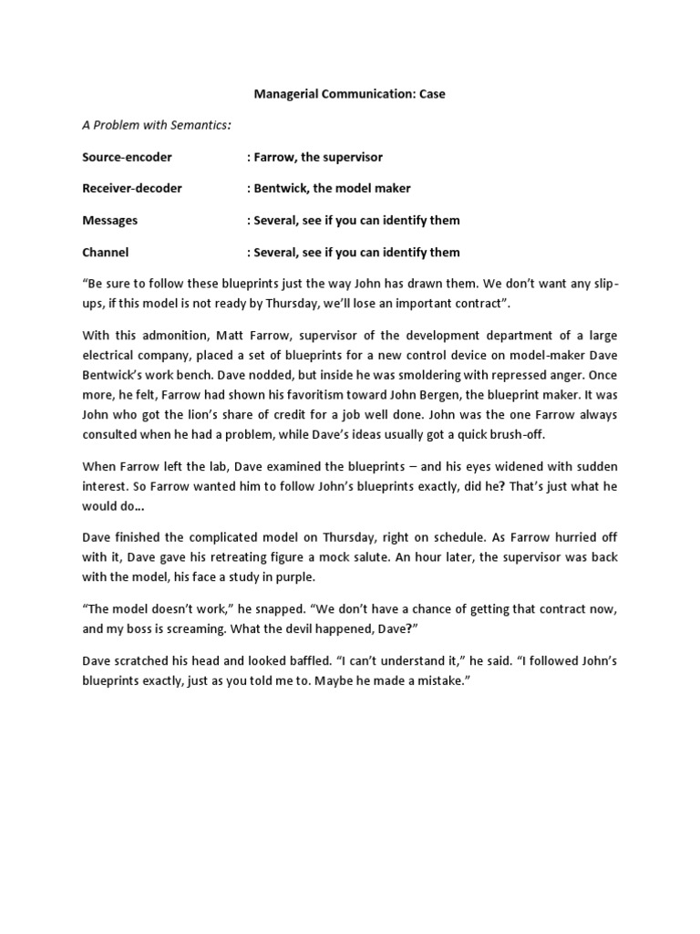 Managerial Communication Case - Farrow | PDF