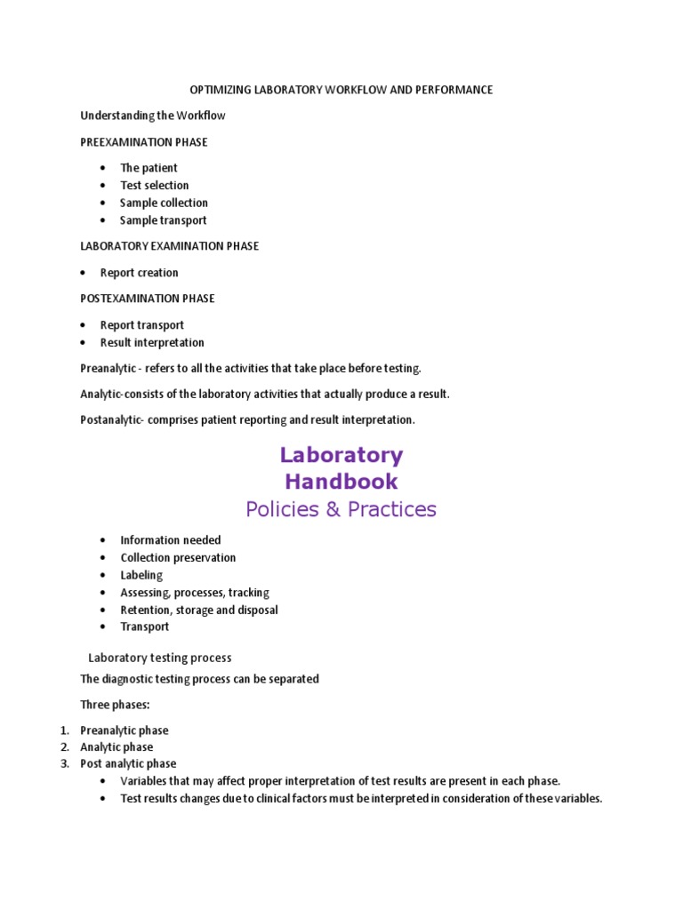 Laboratory Management Notes | PDF | Medical Laboratory | Medical ...