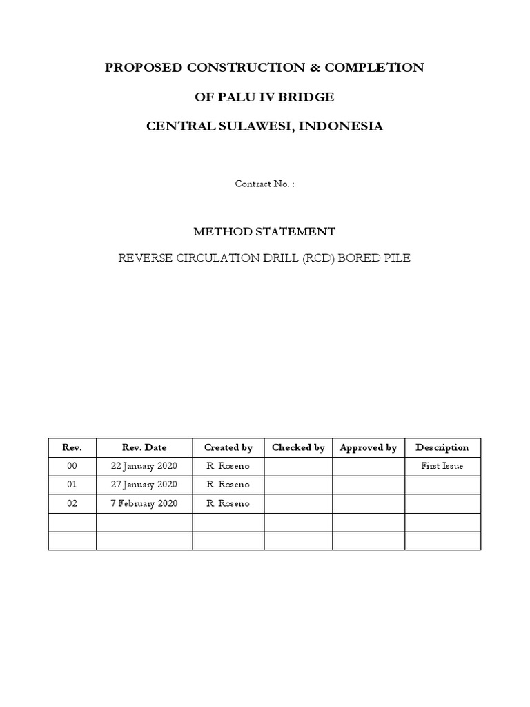 MS - RCD Bored Pile | PDF | Deep Foundation | Drilling Rig