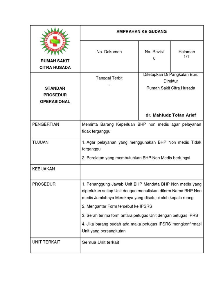 Spo Amprahan Ke Gudang | PDF